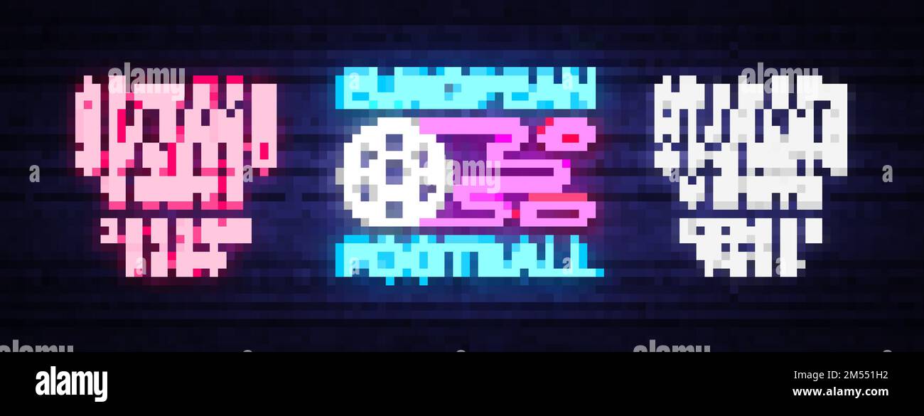 European Football Neon Sign Vector. Soccer Logo neon, design template ...