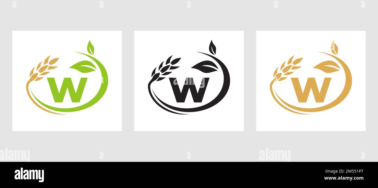 Letter W Agriculture Logo. Agribusiness, Eco-farm Design Template Stock ...