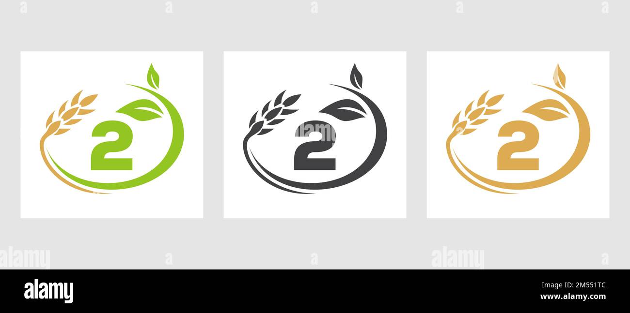 Letter 2 Agriculture Logo. Agribusiness, Eco-farm Design Template Stock ...