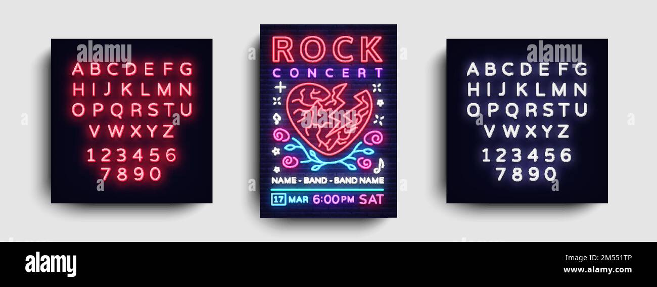 Rock music concert poster vector. Design Template Rock Music Festival ...