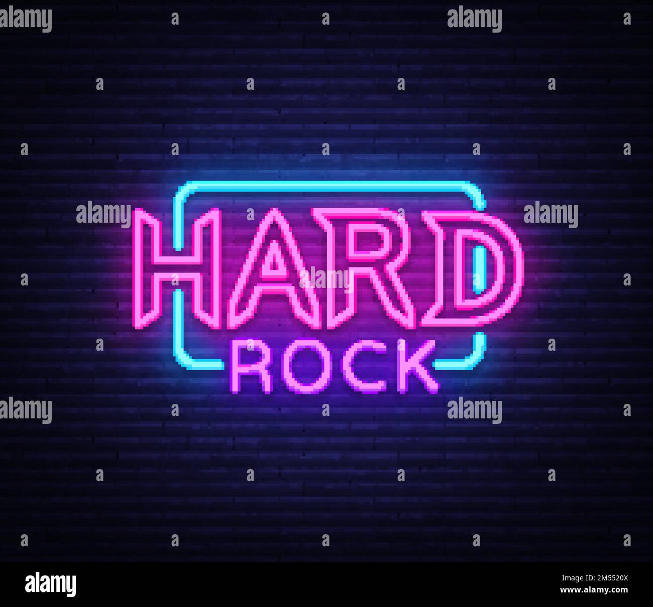 Hard Rock Neon Sign Vector Illustration. Design template neon signboard ...