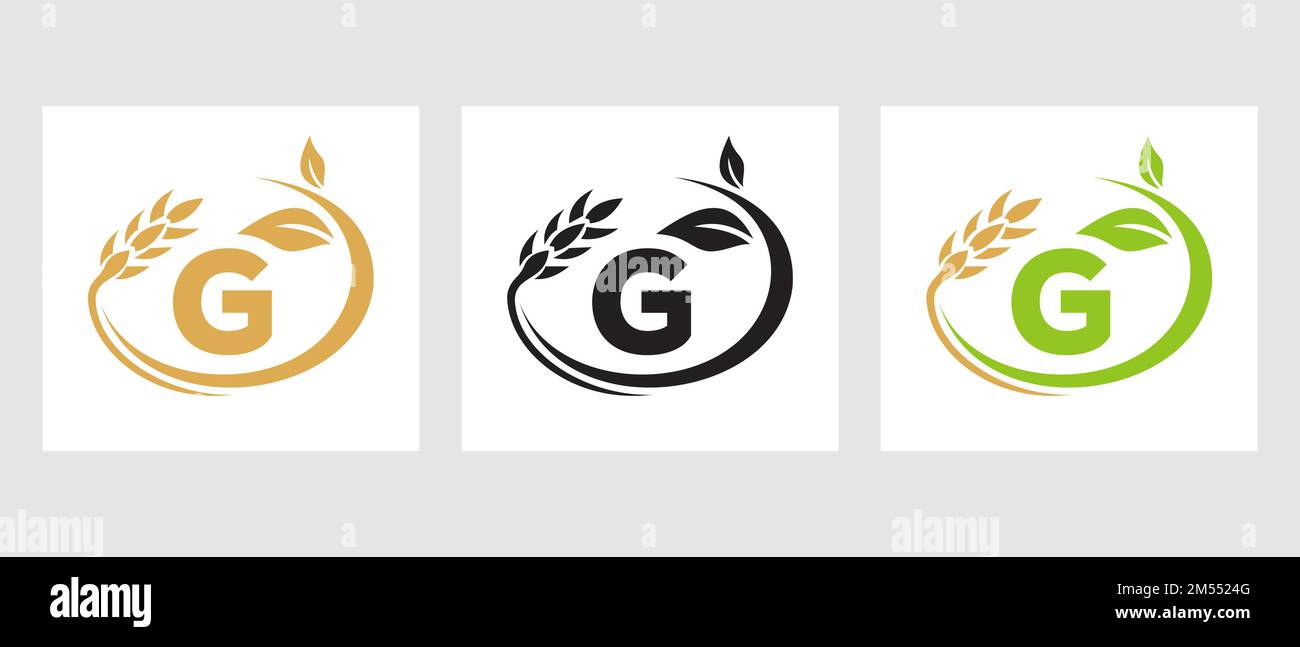 Letter G Agriculture Logo. Agribusiness, Eco-farm Design Template Stock ...