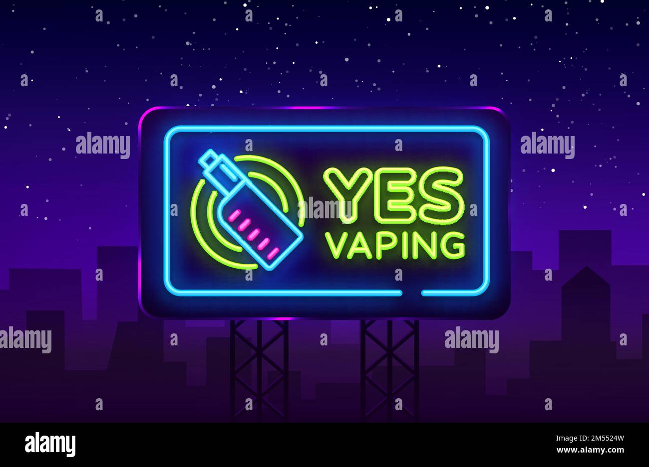 Yes Vaping Neon Sign Zone Vaping Neon Sign Vector Template Light