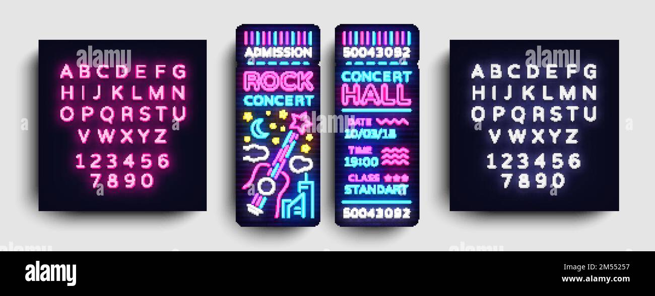 Rock Concert Ticket Design Template in Modern Trend Style. Concert ...