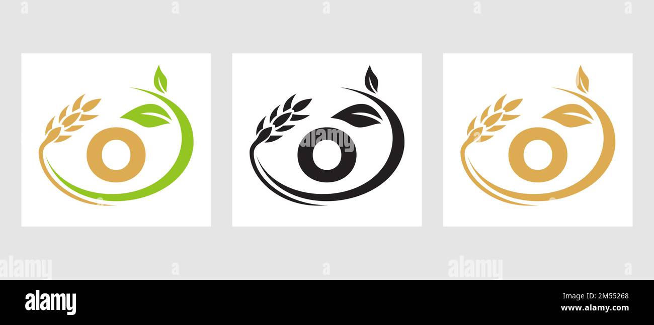Letter O Agriculture Logo. Agribusiness, Eco-farm Design Template Stock ...