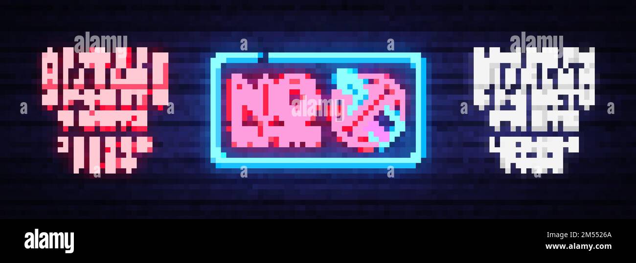 Vaping neon signs collection vector template, light banner, bright ...