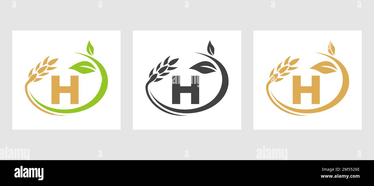 Letter H Agriculture Logo. Agribusiness, Eco-farm Design Template Stock ...