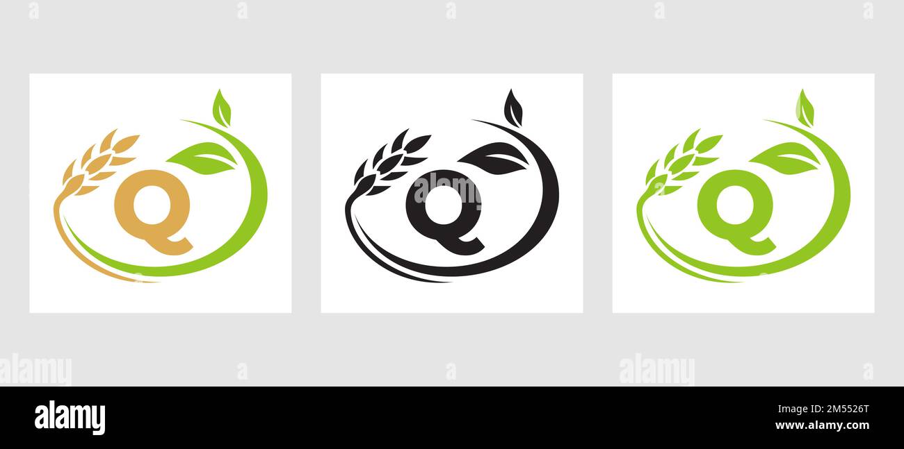 Letter Q Agriculture Logo. Agribusiness, Eco-farm Design Template Stock ...
