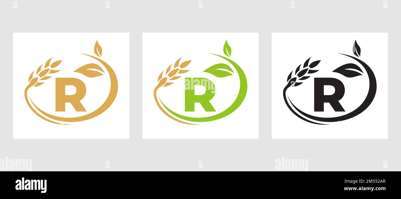 Letter R Agriculture Logo. Agribusiness, Eco-farm Design Template Stock ...
