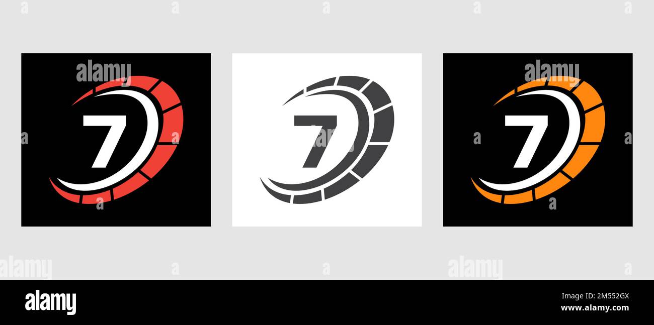 Letter 7 Car Automotive Logo For Cars Service, Cars Repair With ...