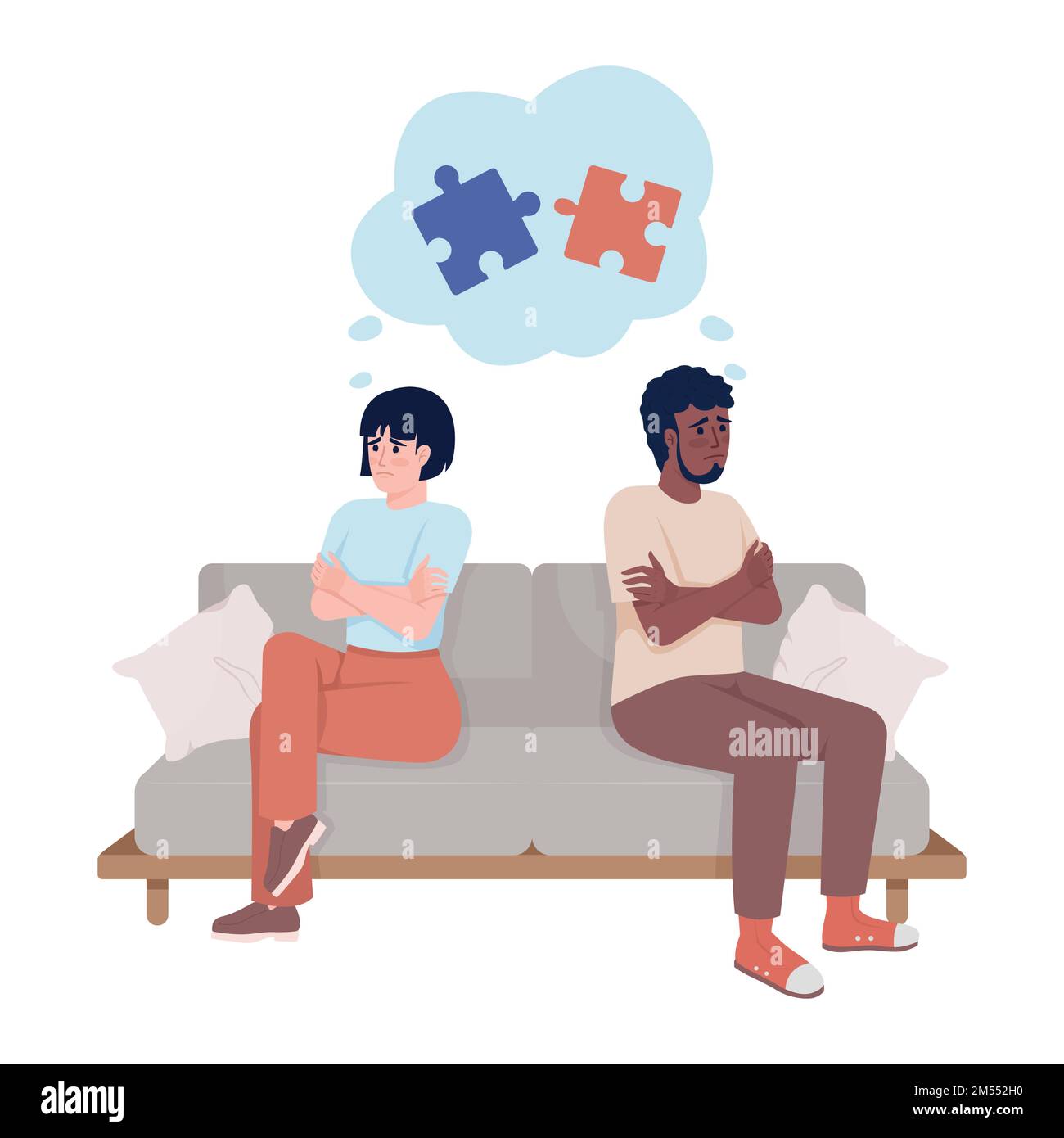 Arguing couple semi flat color vector characters Stock Vector Image ...