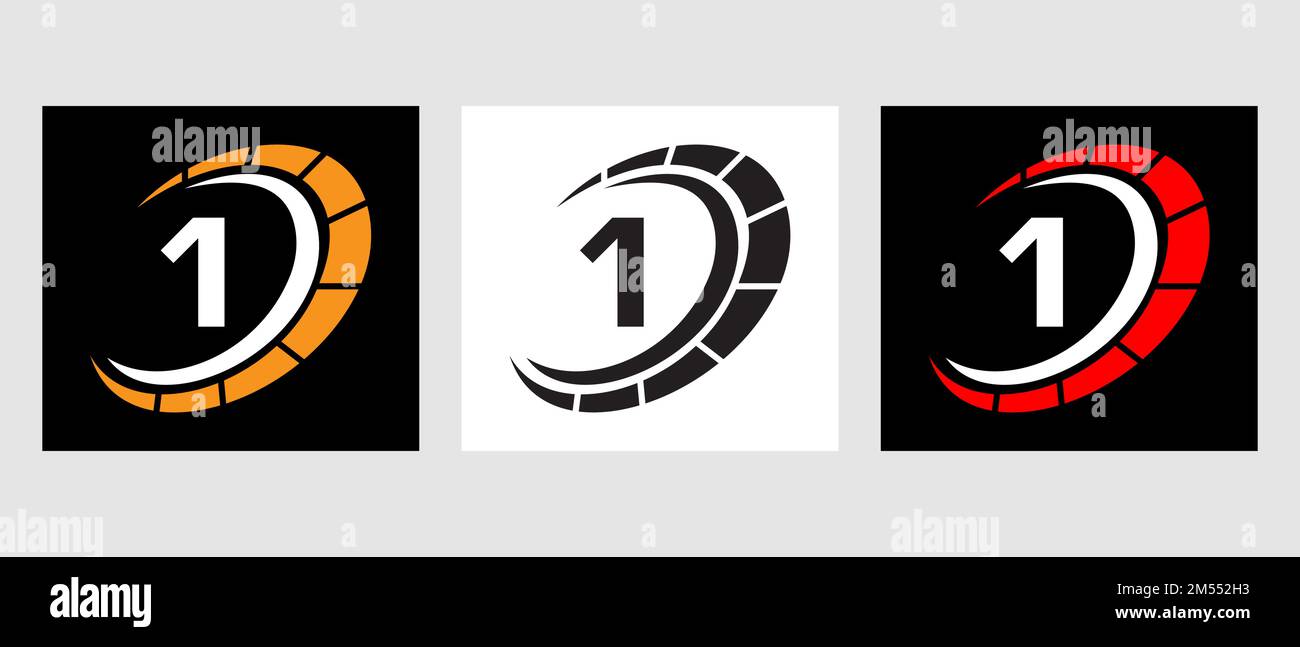 Letter 1 Car Automotive Logo For Cars Service, Cars Repair With ...