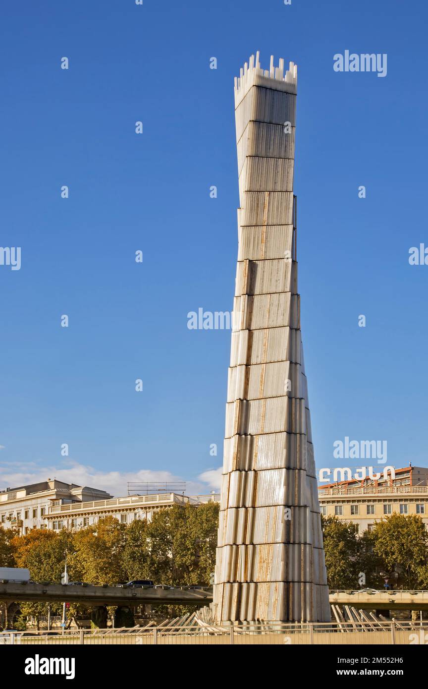 Monument in honor of memory of fallen heroes at Heroes square of ...