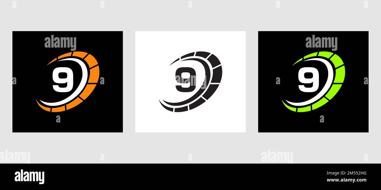 Letter 9 Car Automotive Logo For Cars Service, Cars Repair With ...