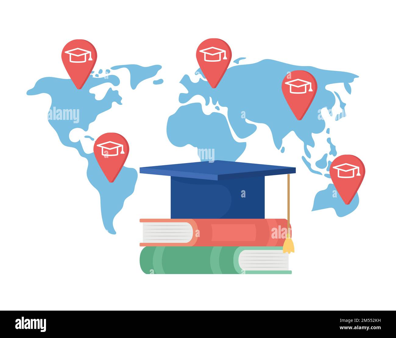 Study abroad destinations flat concept vector illustration Stock Vector ...