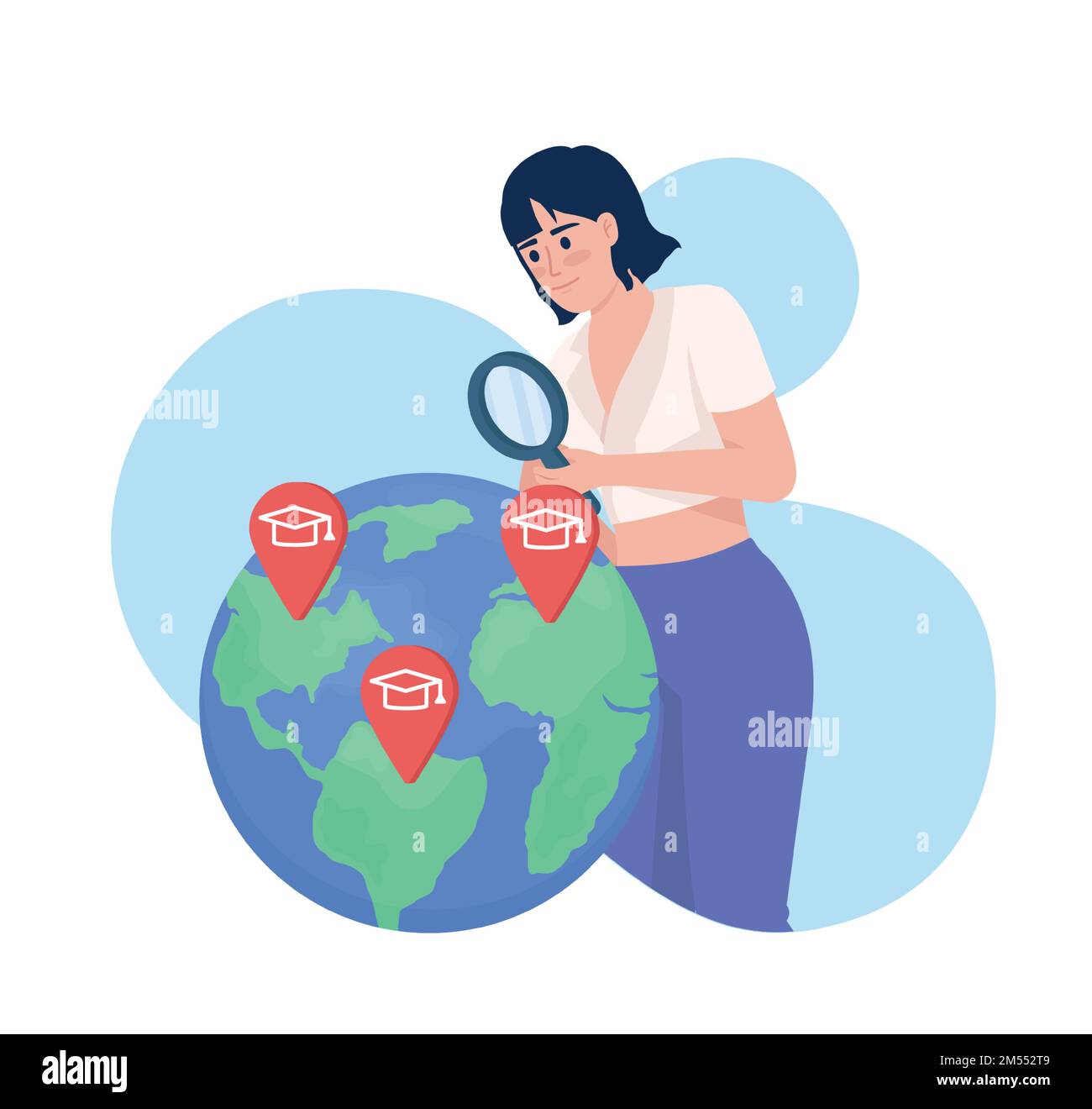 Travelling student flat concept vector illustration Stock Vector Image ...