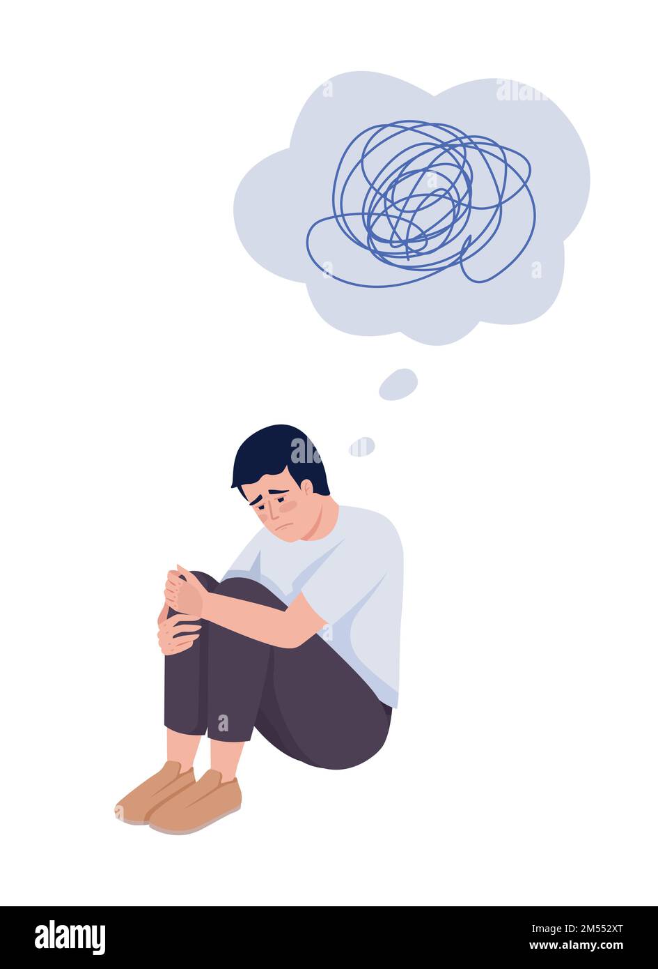 Depressed man semi flat color vector character Stock Vector Image & Art ...