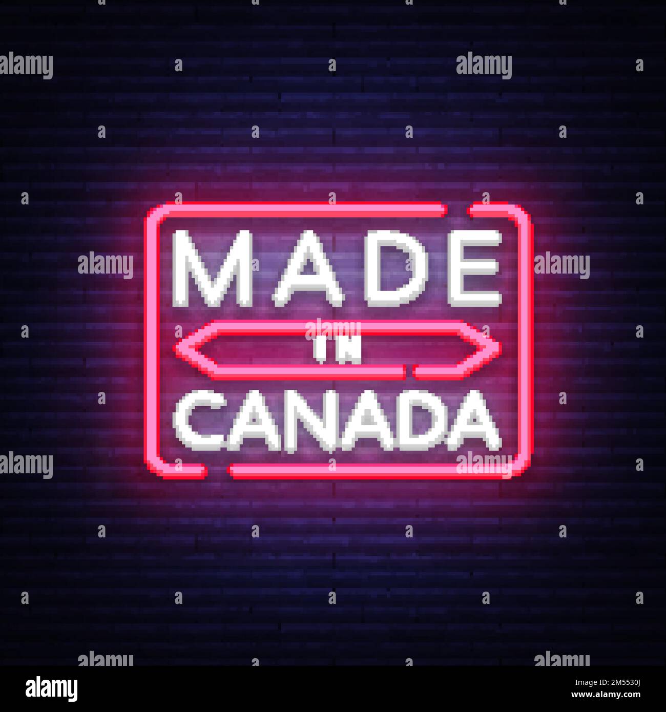 Made in Canada neon vector sign. Made in Canada symbol banner light ...