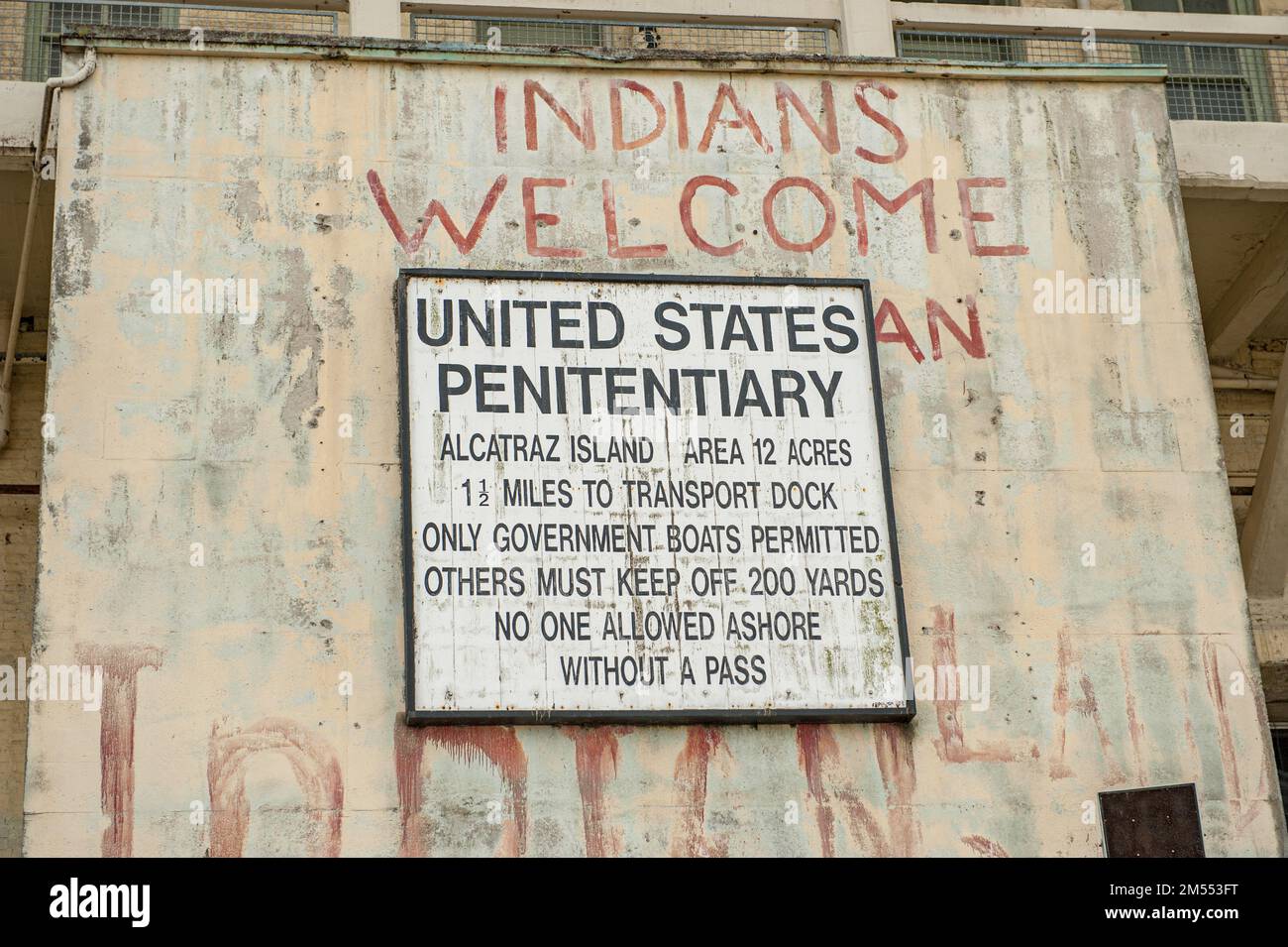 Exterior of Alcatraz, the infamous maximum security prison on Alcatraz ...