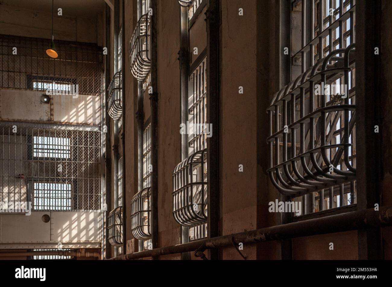 Interior of Alcatraz, the infamous maximum security prison on Alcatraz ...