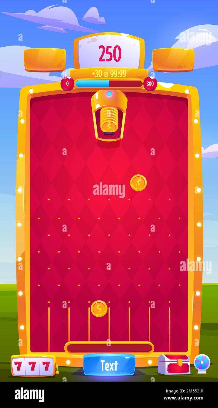 Mobile game ui ux design. Vector interface for arcade with score, icons ...