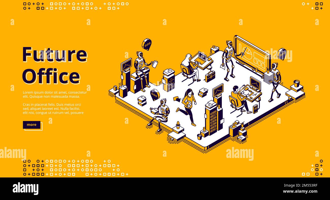 Future office banner. Innovation technologies of artificial ...