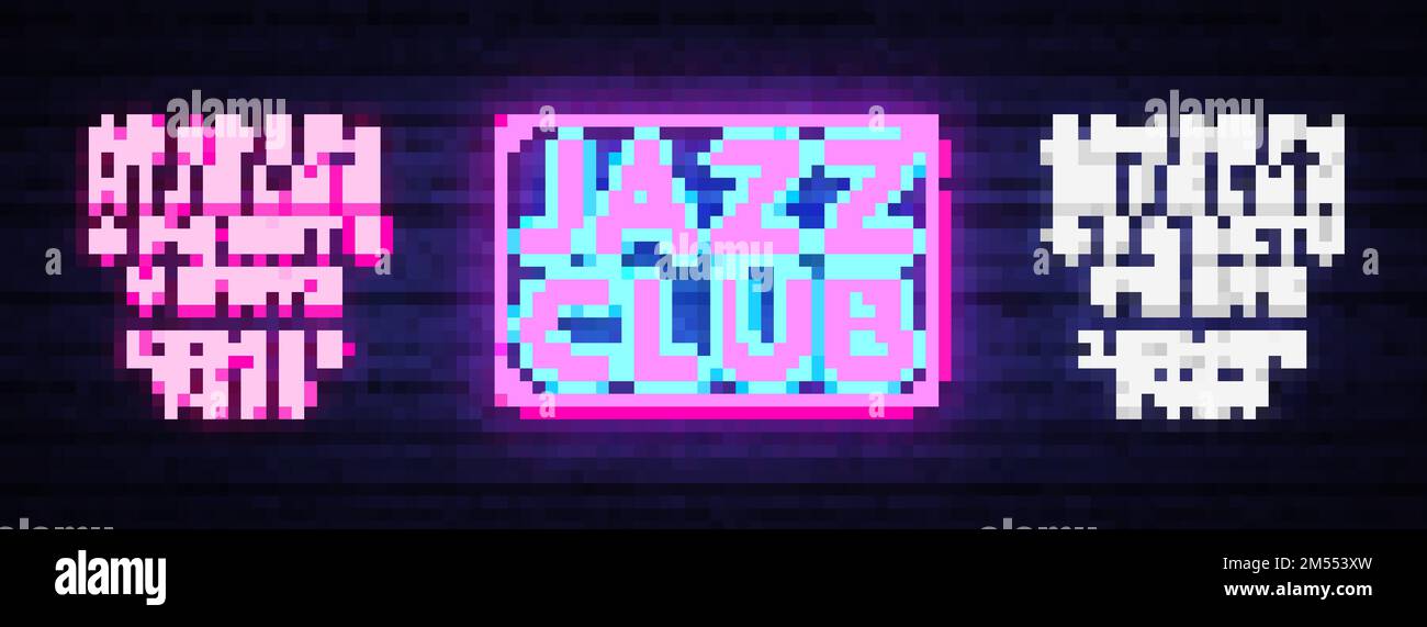 Jazz Club neon sign vector. Jazz Music design template neon sign, light ...