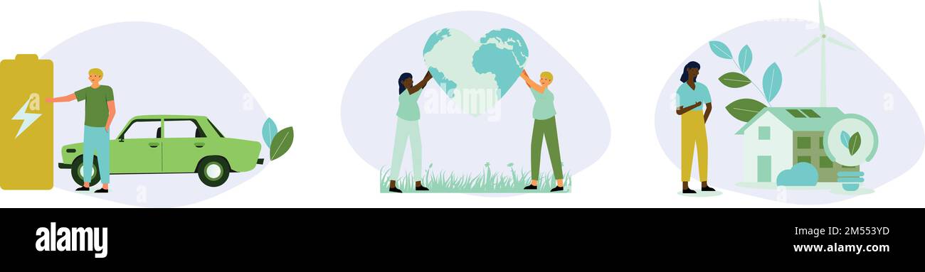 A vector pack of sustainability icons with eco friendly technologies ...