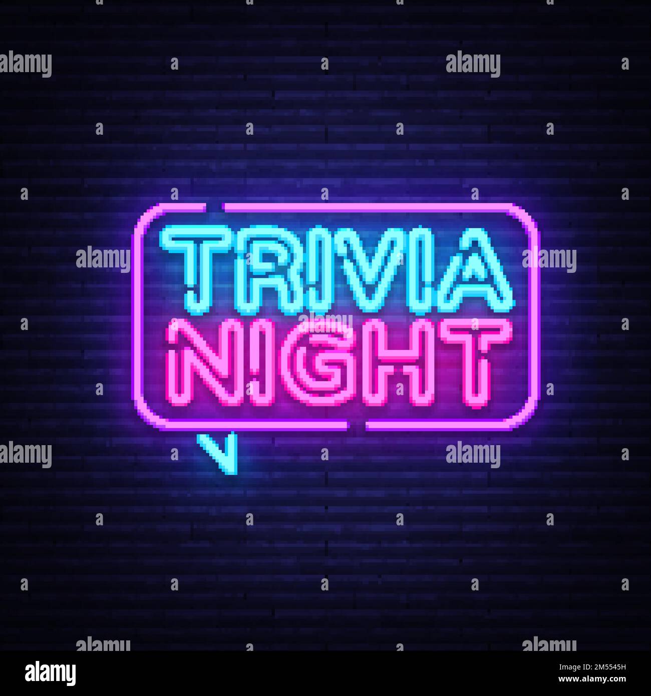 Trivia night announcement neon signboard vector. Light Banner, Design ...