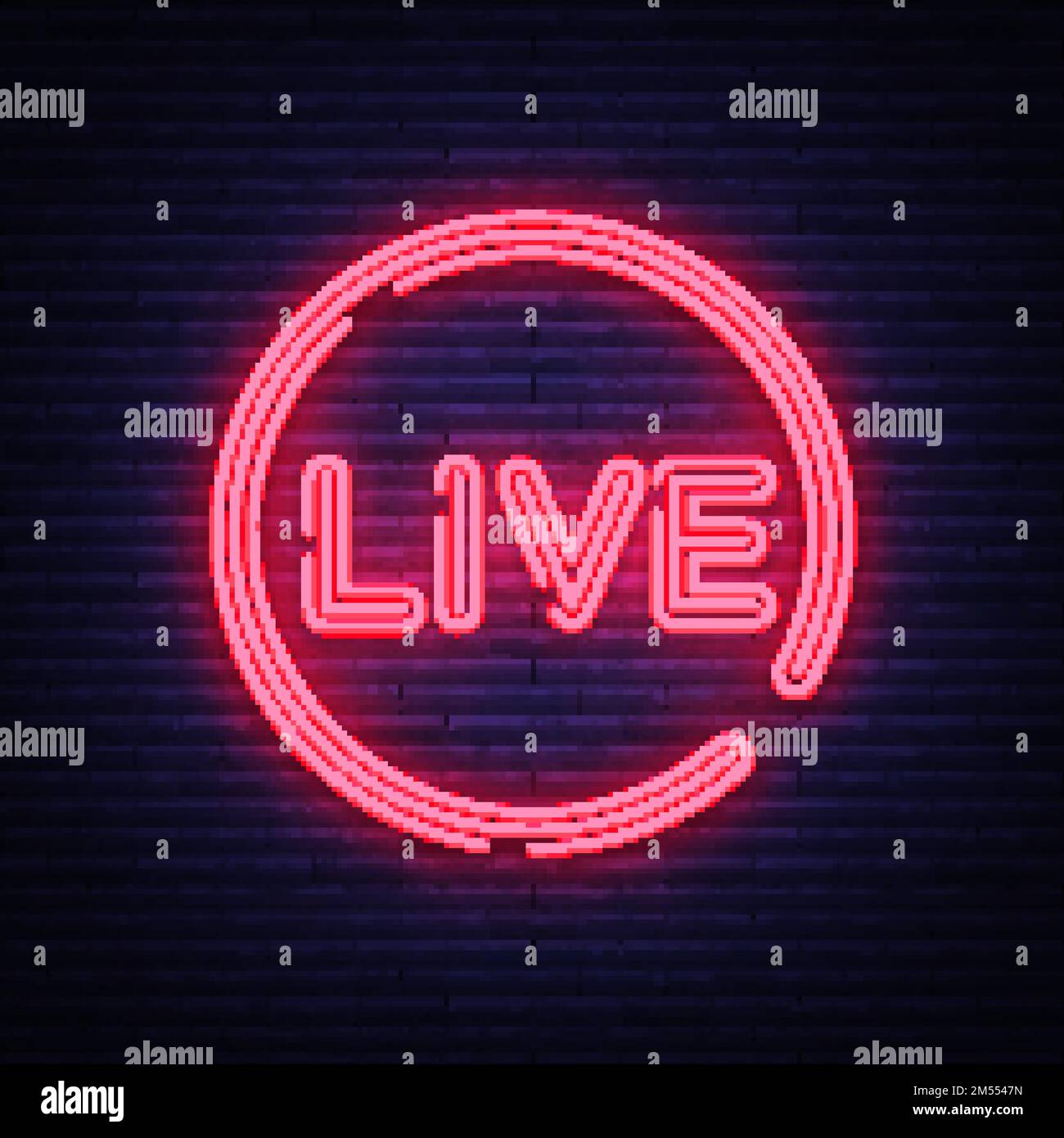 Live neon sign vector. Live Stream design template neon sign, light ...