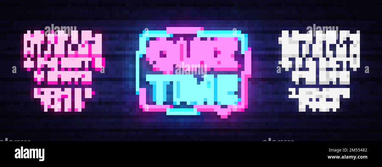 Quiz Time announcement poster neon signboard vector. Pub Quiz vintage ...