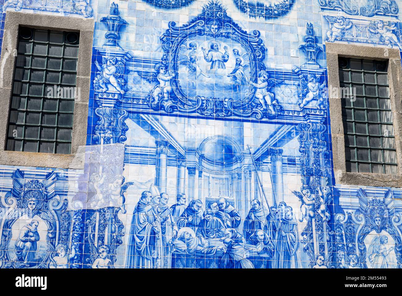 Portuguese azulejo tile on one of the streets of the Old Town. In 1996 ...