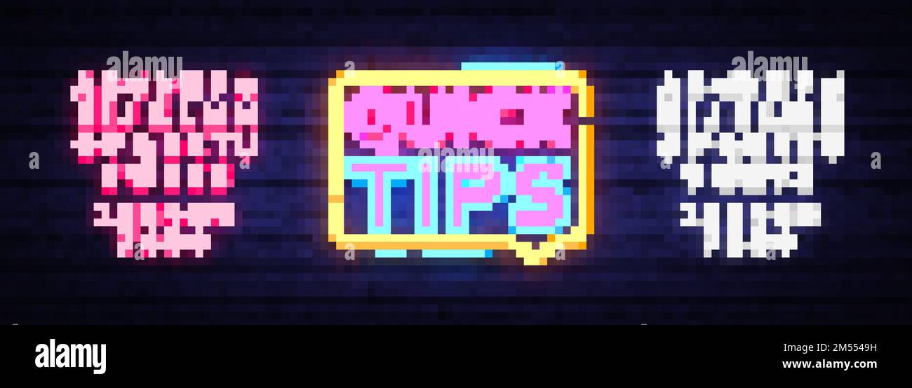 Quick Tips neon signs vector. Quick Tips Design template neon sign ...