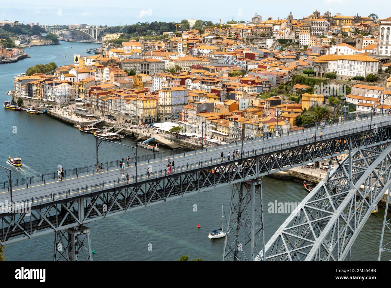 Porto old town skyline from across the Douro River. Porto. Portugal ...