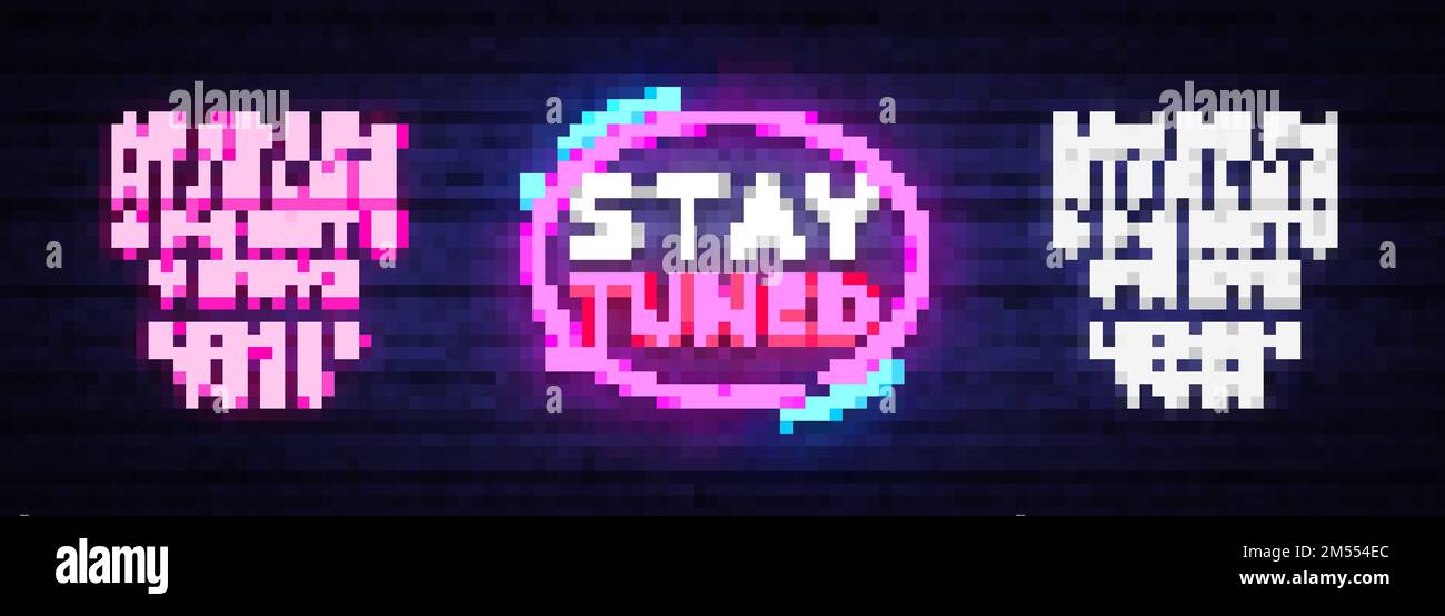Stay Tuned neon signs vector. Stay Tuned Design template neon sign ...