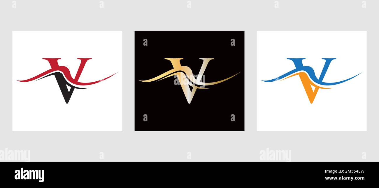 Initial Monogram Letter V Logo Design. V Logotype Vector Template Stock ...