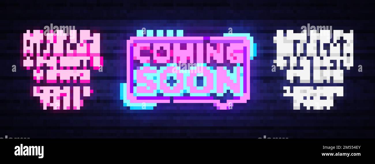 Coming Soon Neon Sign Vector. Coming Soon Badge in neon style, design ...