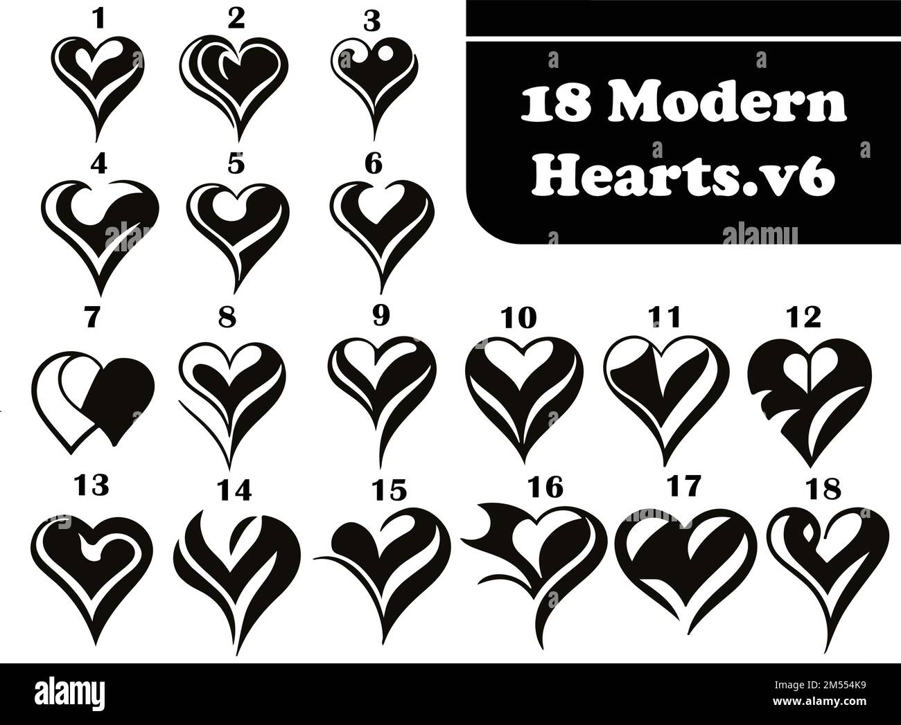 A bundle of modern heart vectors v6 Stock Vector Image & Art - Alamy