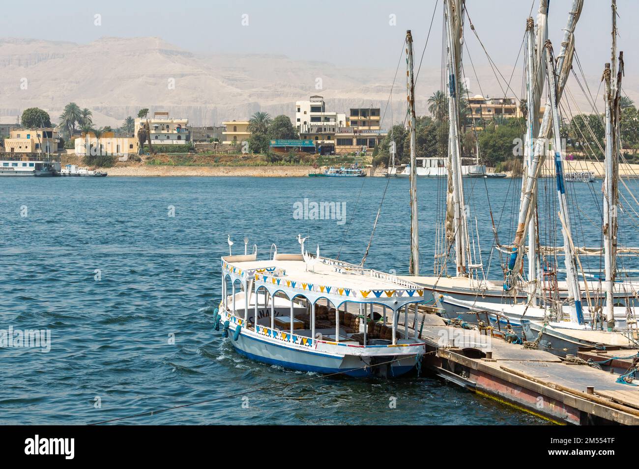 Local Ferry Boats on the Aswan docks. Aswan, Egypt Stock Photo - Alamy
