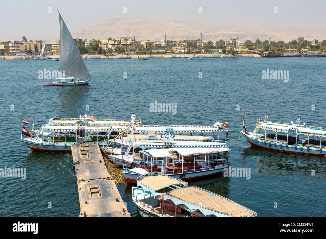 Local Ferry Boats on the Aswan docks. Aswan, Egypt Stock Photo - Alamy
