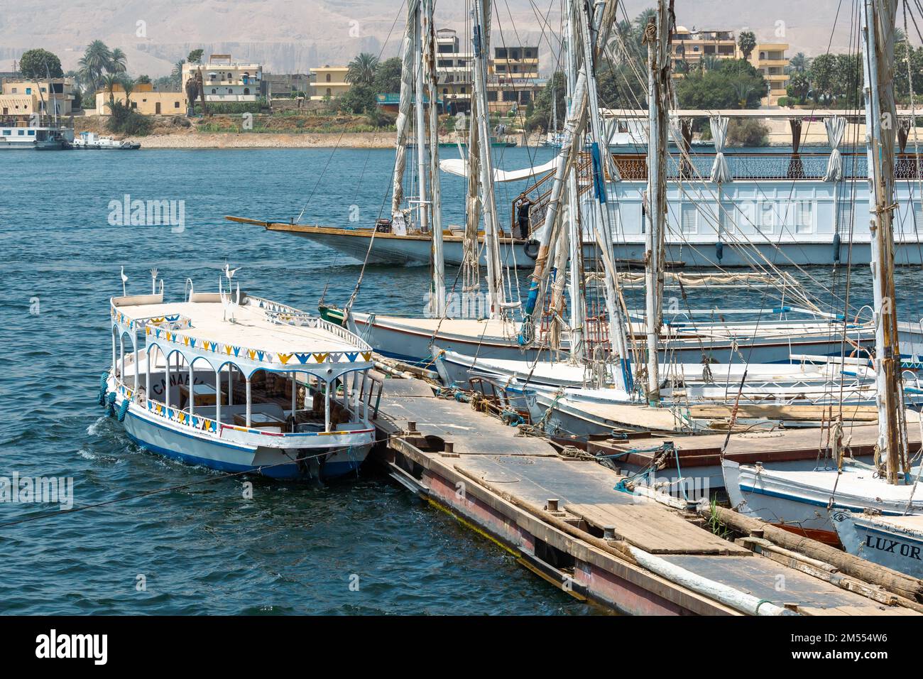Local Ferry Boats on the Aswan docks. Aswan, Egypt Stock Photo - Alamy