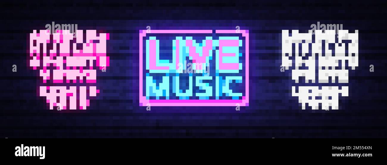 Live Music neon sign vector. Live Music design template neon sign ...