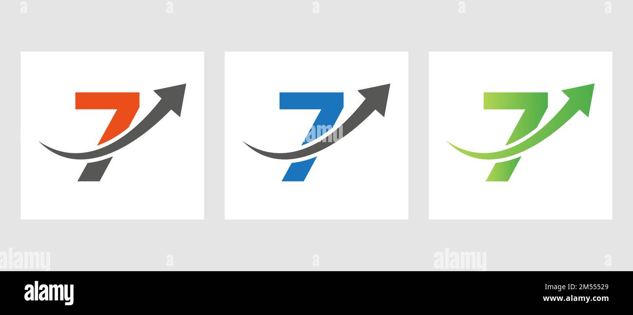 Letter 7 Financial Logo. Marketing And Finance Business Logotype With ...