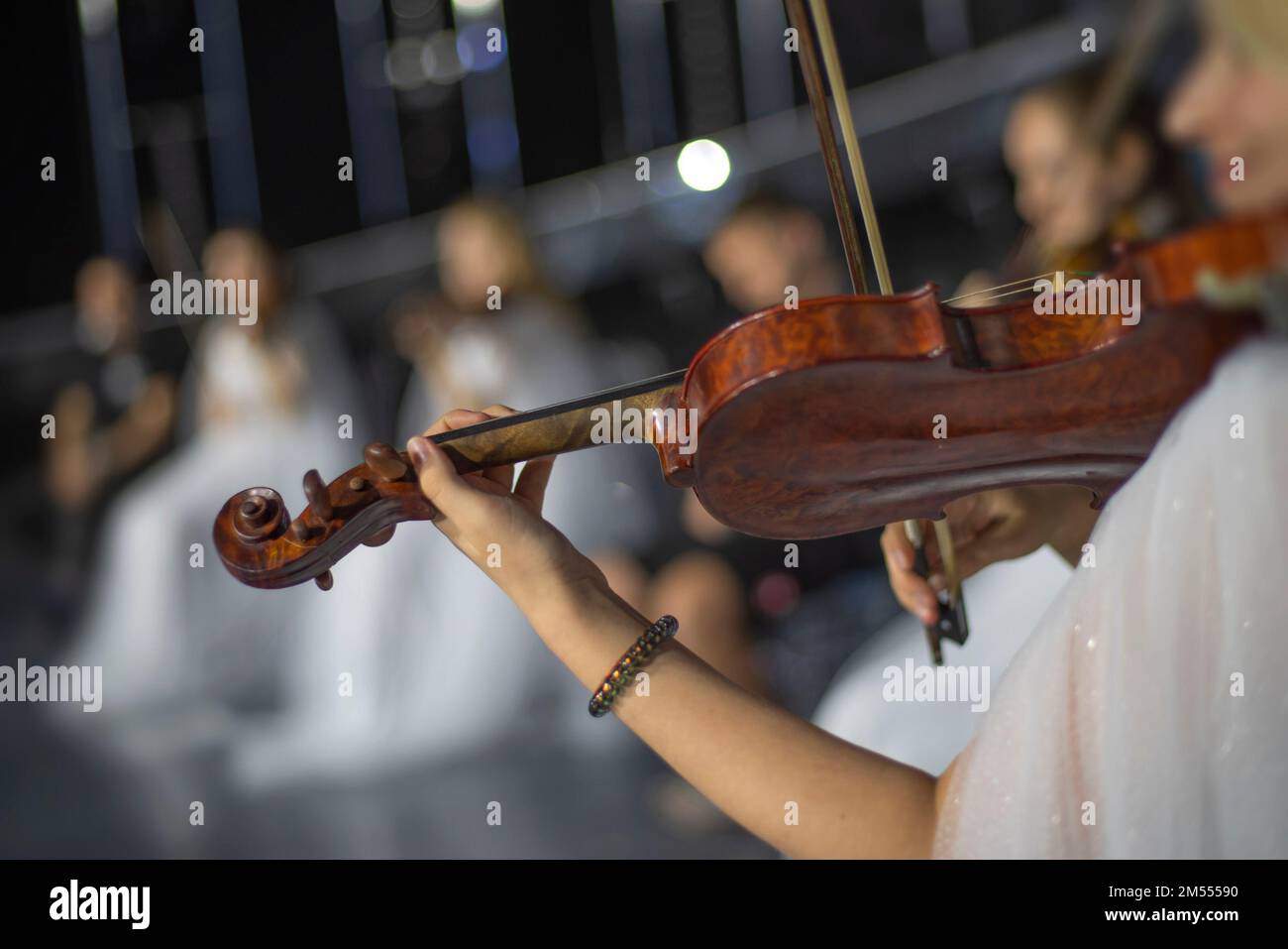 Violin at the concert. Close-up Stock Photo - Alamy