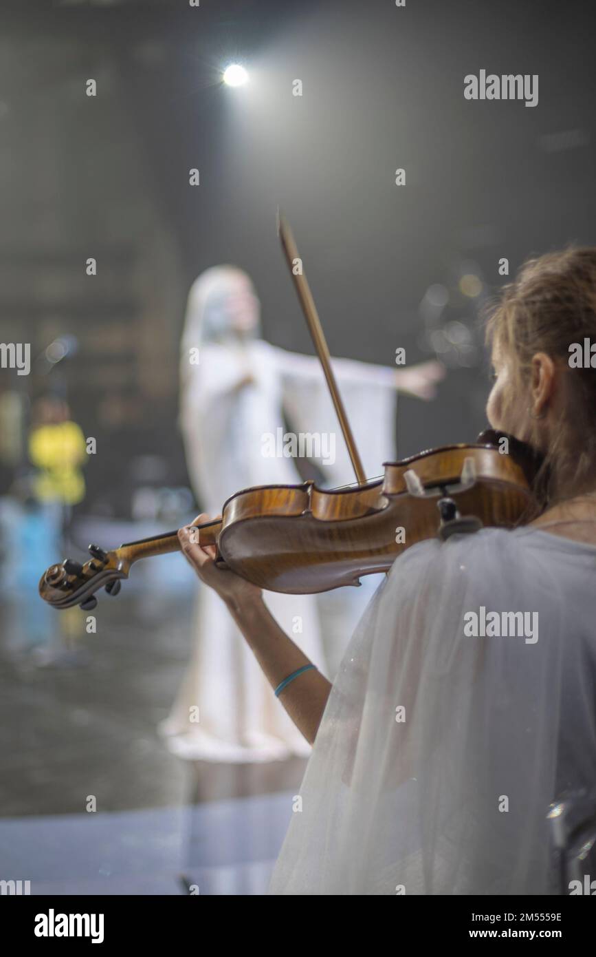 Violin at the concert. Close-up Stock Photo - Alamy
