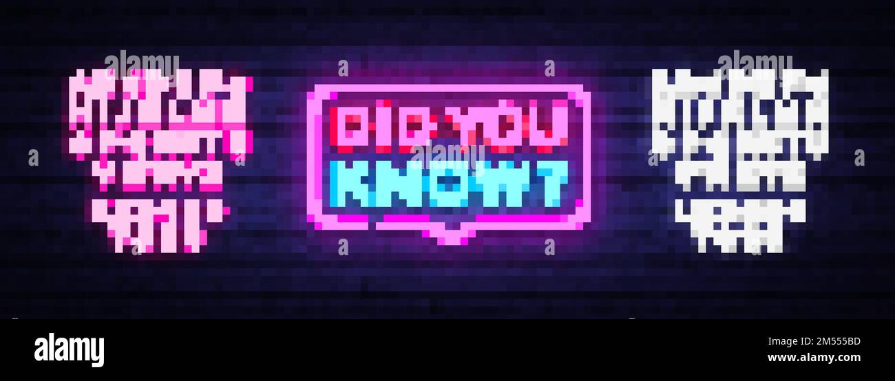Did you know neon signs vector. Did you know Design template neon sign ...