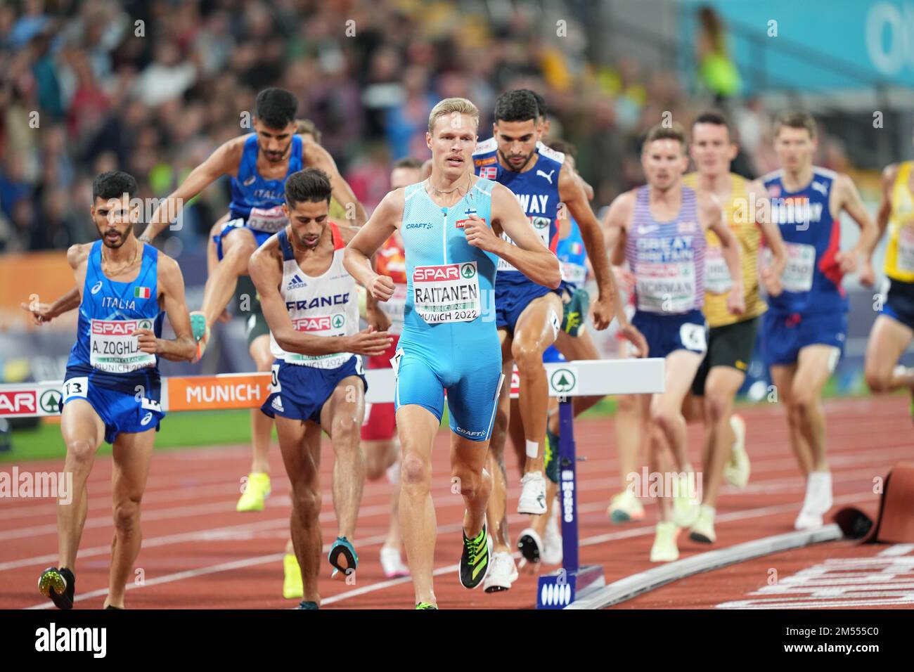 Topi Raitanen leading the race and participating in the 3000 meter ...