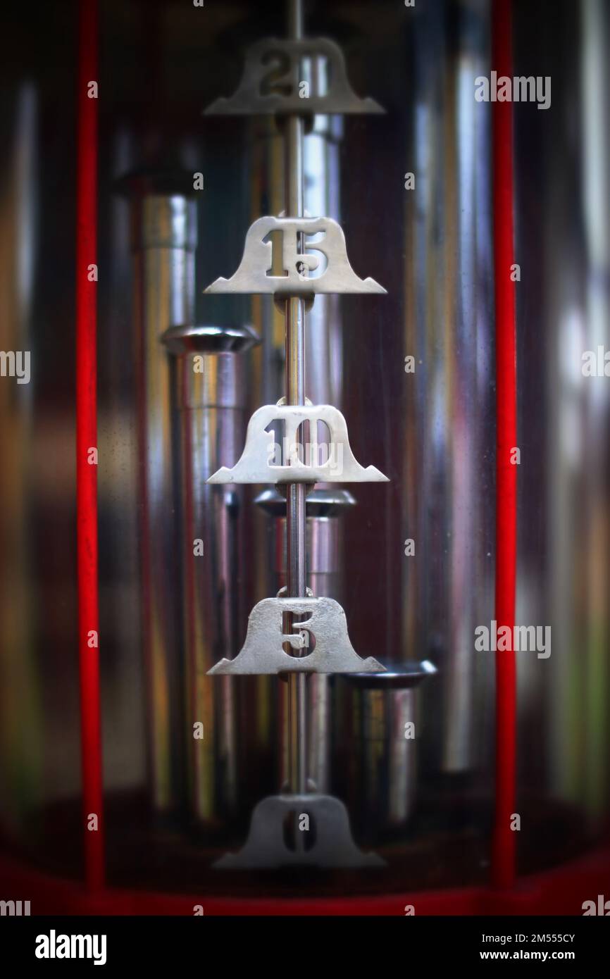 Glass cylinder of a historic fuel pump in Sweden Stock Photo - Alamy