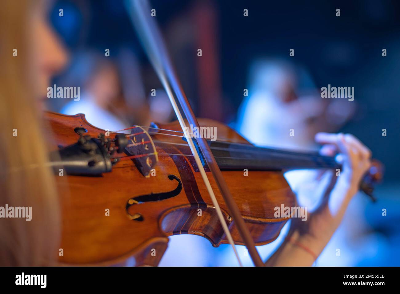 Violin at the concert. Close-up Stock Photo - Alamy