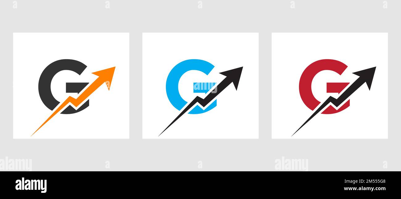 Letter G Financial Logo Template with Marketing Growth Arrow. Marketing ...